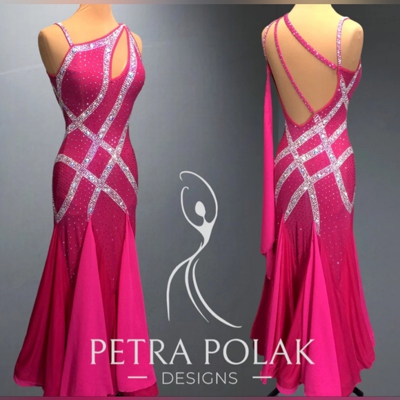 Dresses | Petra Designs Elegant Pink Smooth Ballroom Dance Dress | Poshmark